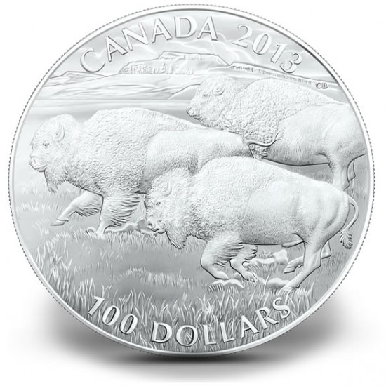 Canadian 2013 $100 Bison Silver Coin for Face Value | SCT