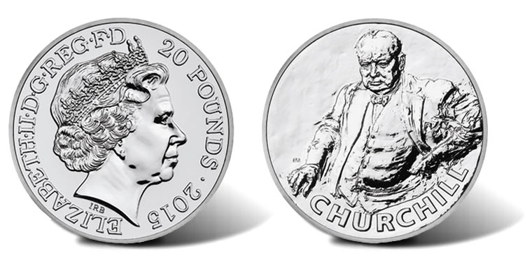 2015 £20 Churchill Silver Coin at Face Value | SCT